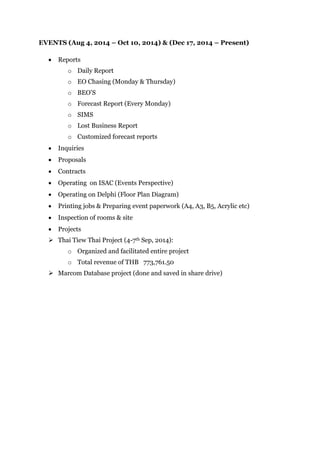 Work Done Summary | PDF