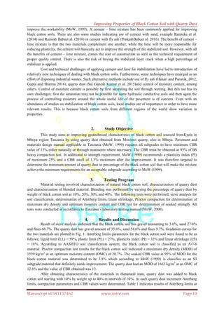 Improving Properties of Black Cotton Soil with Quarry Dust | PDF