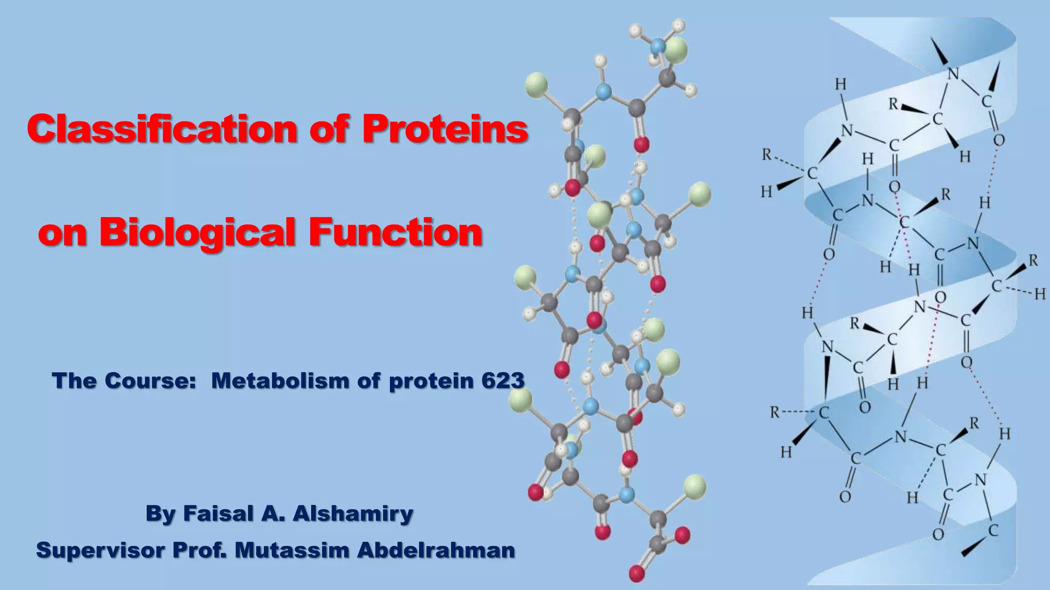 Classification of Proteins on Biological Function | PPTX