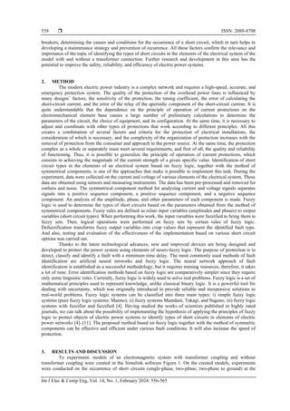 Development of intelligent protection and automation control systems using fuzzy logic elements ...