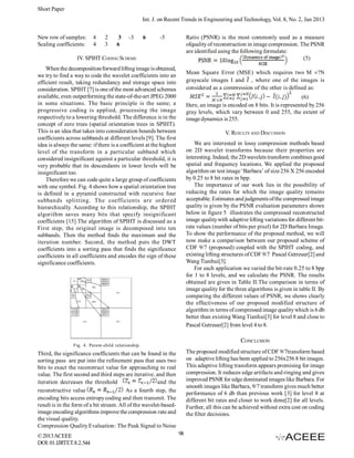 Modified Adaptive Lifting Structure Of CDF 9/7 Wavelet With Spiht For Lossy Image Coding | PDF