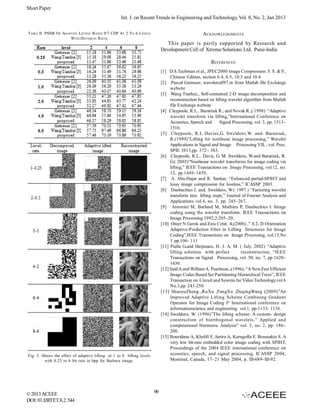Modified Adaptive Lifting Structure Of CDF 9/7 Wavelet With Spiht For Lossy Image Coding | PDF