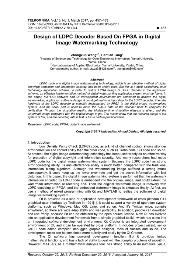 Fpga Based Ldpc Decoder For Digital Image Watermarking Pdf 