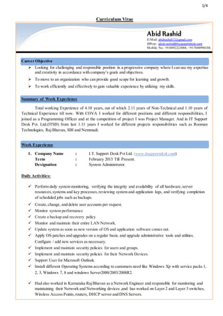 CV of AbidRashid | DOCX