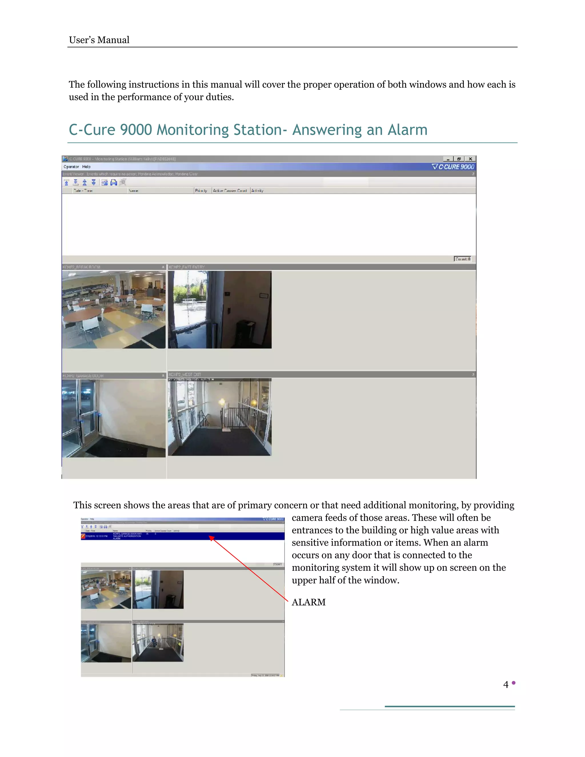 Ccure 9000 Monitoring Station User's Manual | PDF