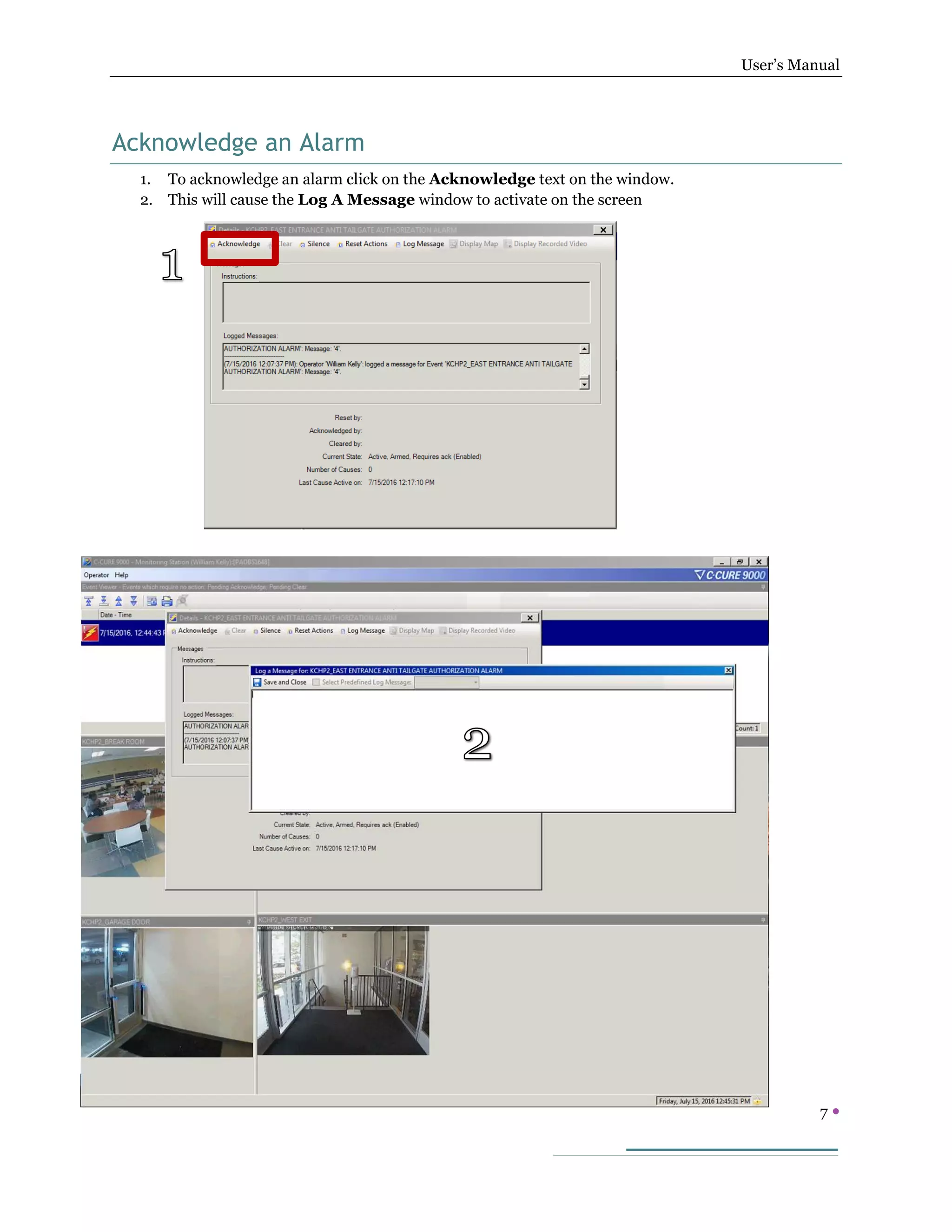 Ccure 9000 Monitoring Station User's Manual | PDF