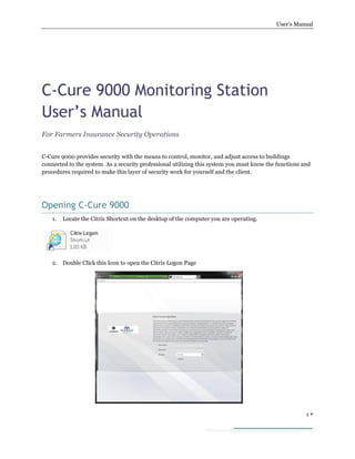 Ccure 9000 Monitoring Station User's Manual | PDF