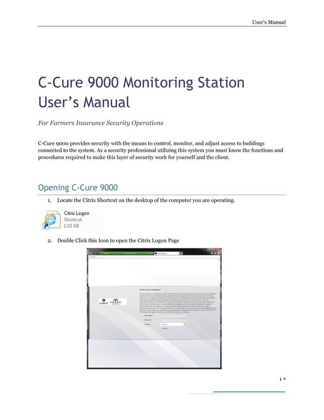 Ccure 9000 Monitoring Station User's Manual | PDF | Operating Systems ...