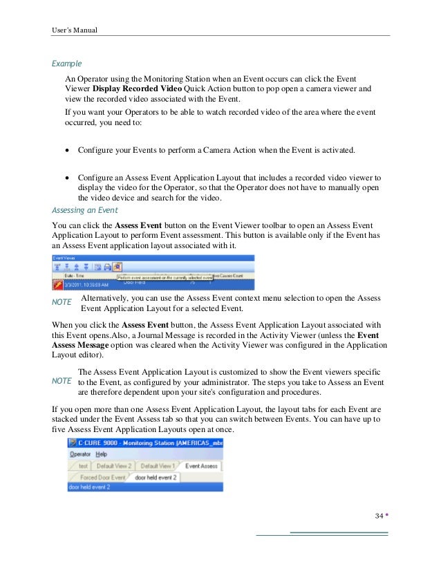 Ccure 9000 Monitoring Station User's Manual