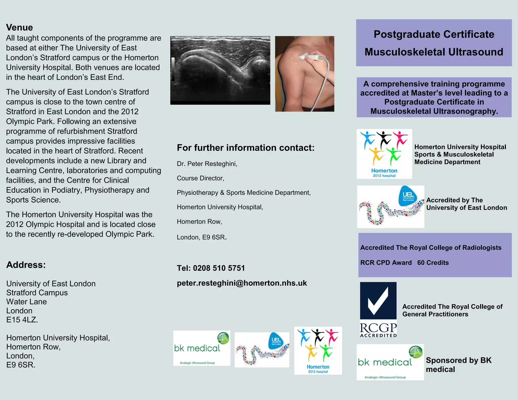 Postgraduate Certificate Musculoskeletal Ultrasound - Course Flyer | PDF