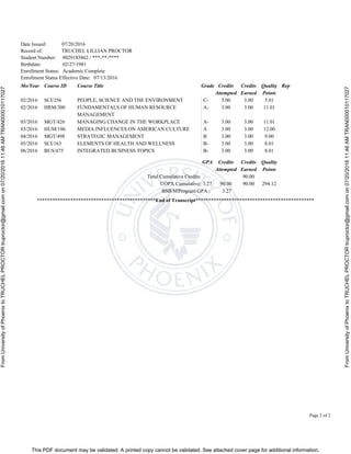 Official Transcripts_UOP_BSBM | PDF | College Education | Education