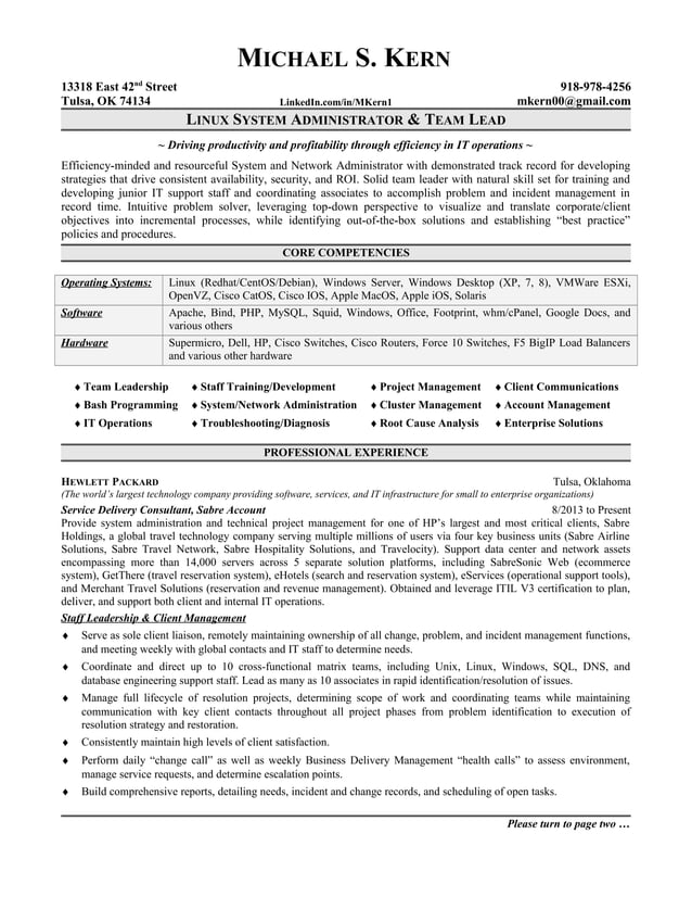 Kern, Michael - Professional Technology Resume v1 | PDF