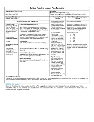 Guided Reading Lesson Plan | DOCX