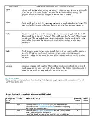 Guided Reading Lesson Plan | DOCX