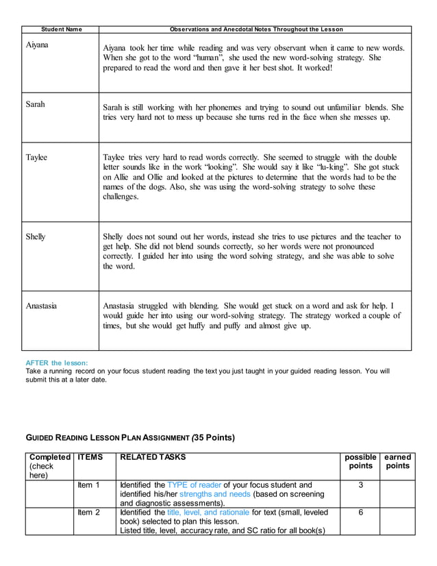 Guided Reading Lesson Plan | PDF