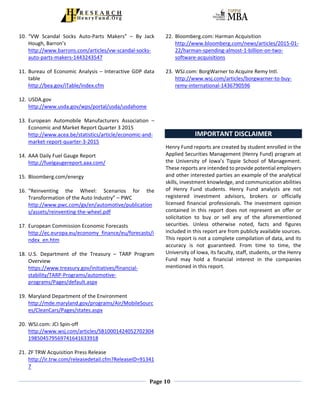 Auto Parts and Equipment Industry | PDF