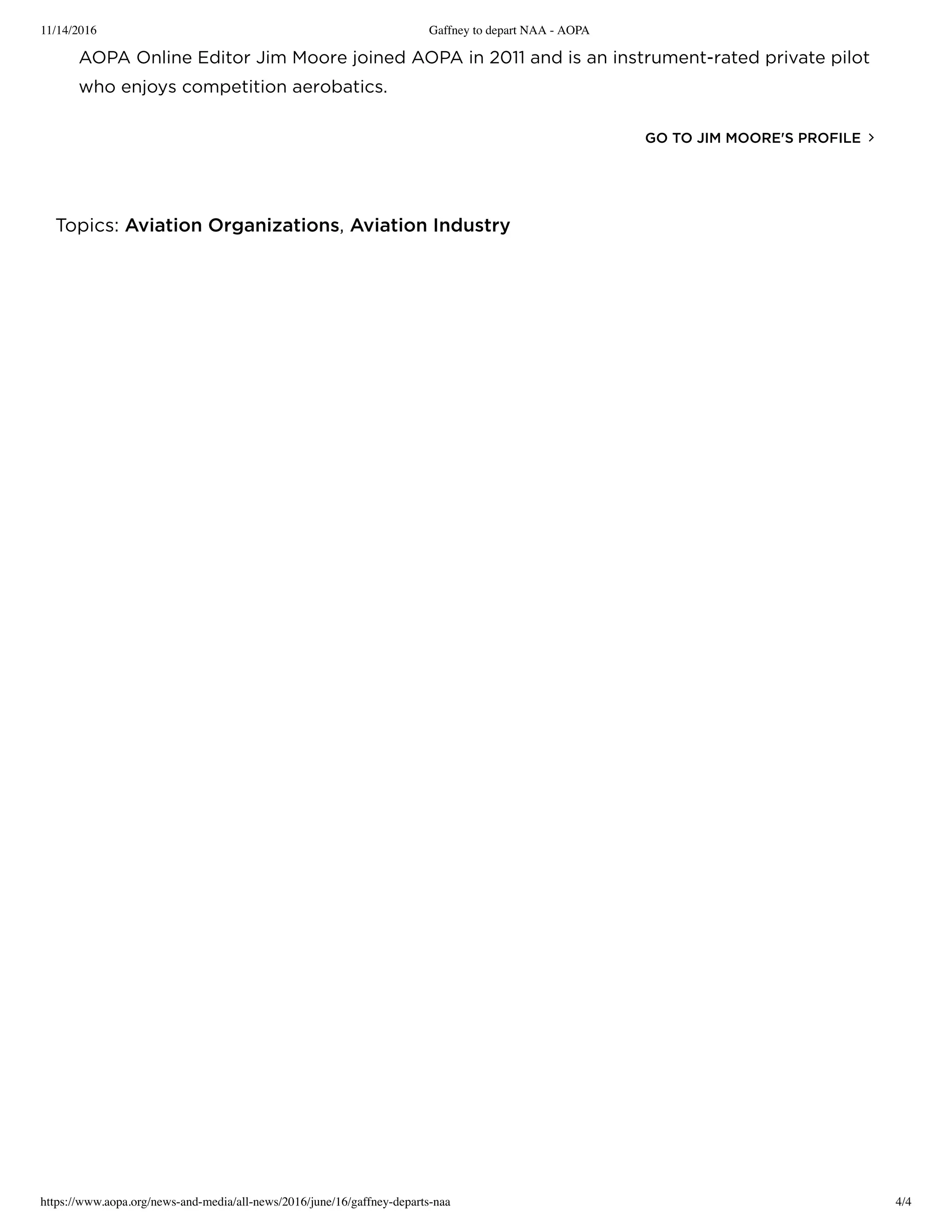 Gaffney to depart NAA - AOPA Magazine | PDF