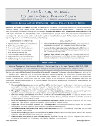 SUSAN NELSON RPH RESUME 2016 V2 | PDF