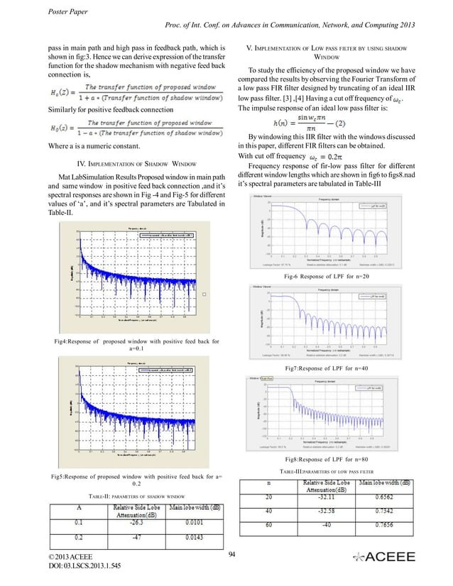 Spectral Analysis of Shadow Window-FIR Filters | PDF