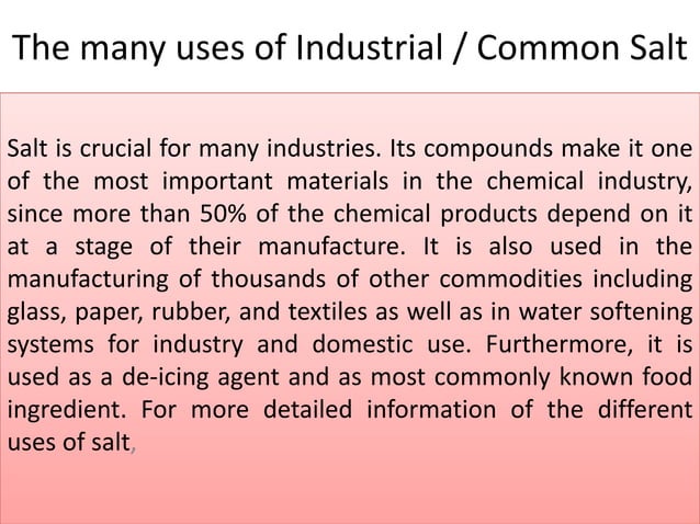 common salt 2 | PPTX | Commodities | Economy