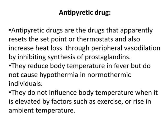 Anti Pyretic Drugs | PPTX