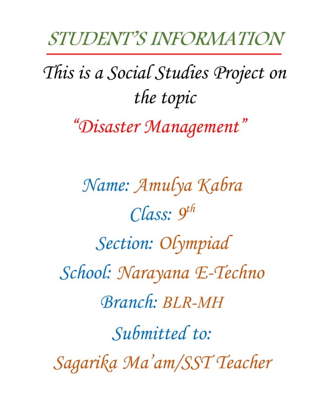 545602005-Sst-Class9-Disaster-Management-Project.pdf | Civil ...