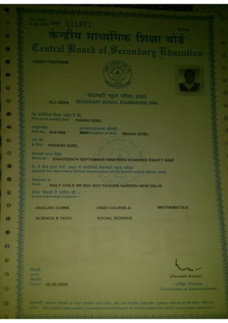 10th certificate | PDF