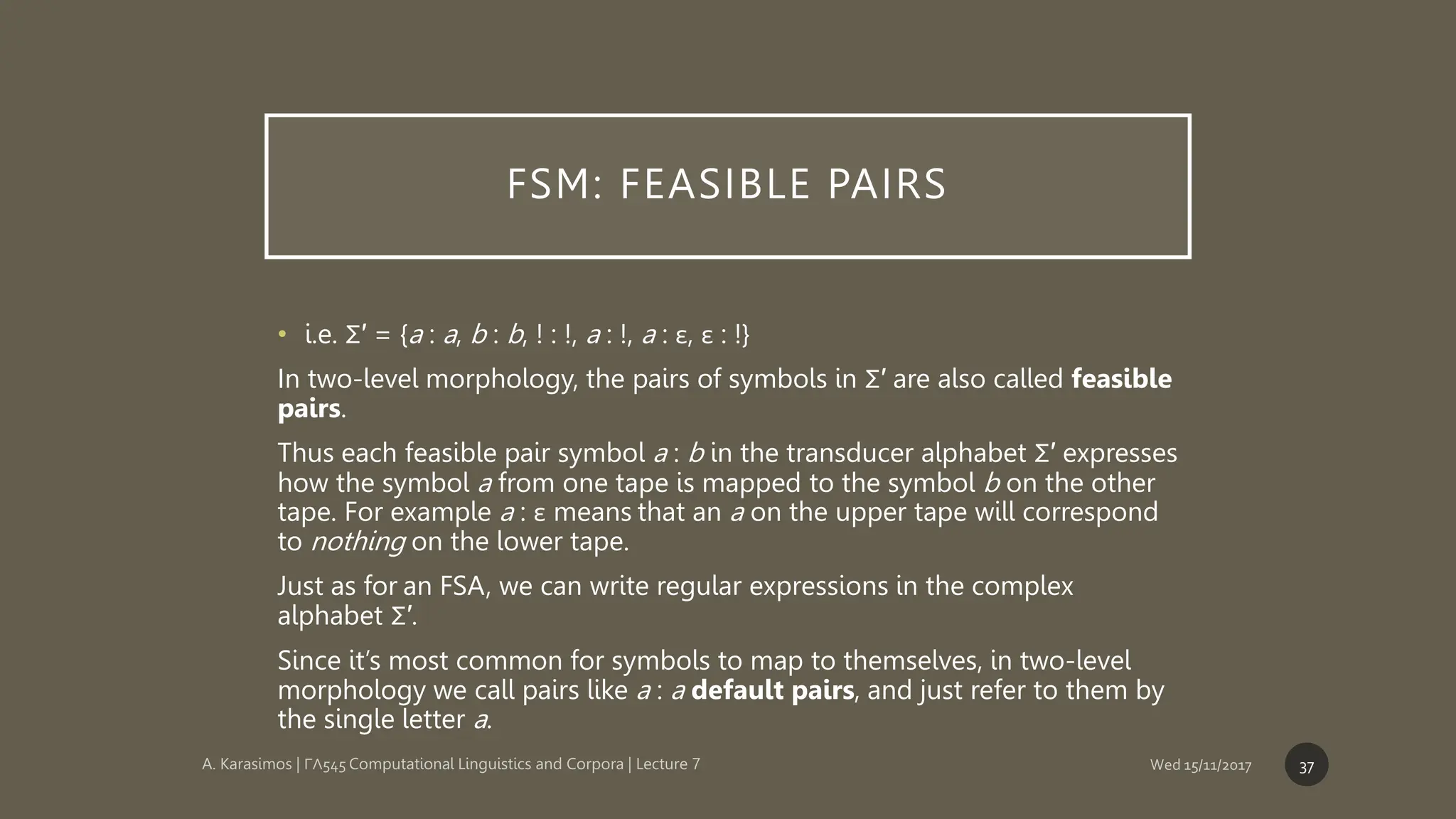 Computational Linguistics Finite State Automata Ppt