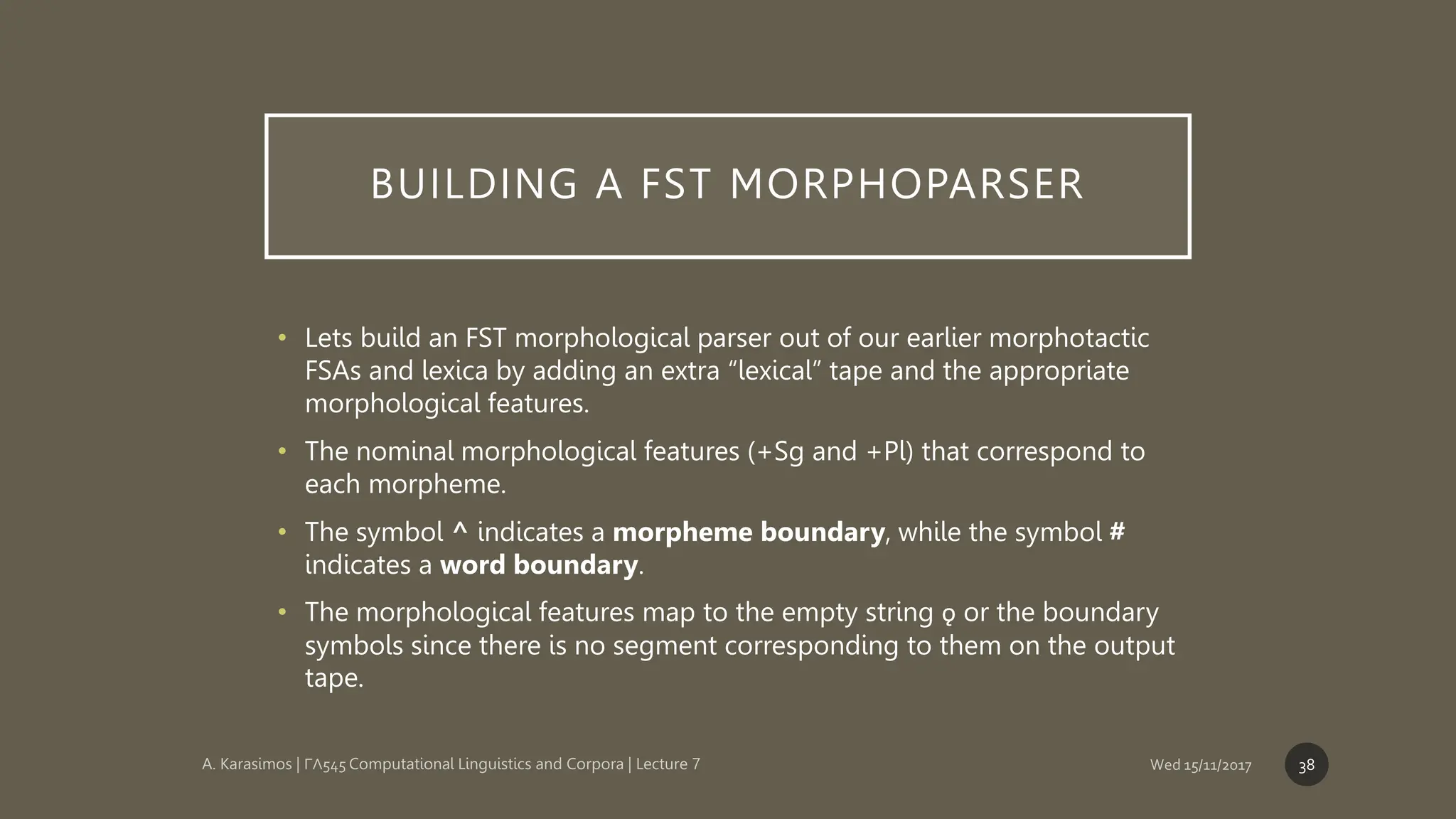 Computational Linguistics Finite State Automata Ppt