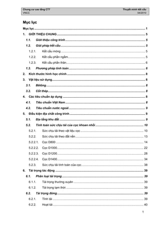 Thuyết minh kết cấu Chung cư cao tầng CT7 | PDF