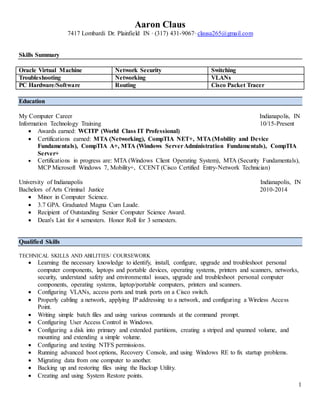 Aaron Claus Resume | PDF