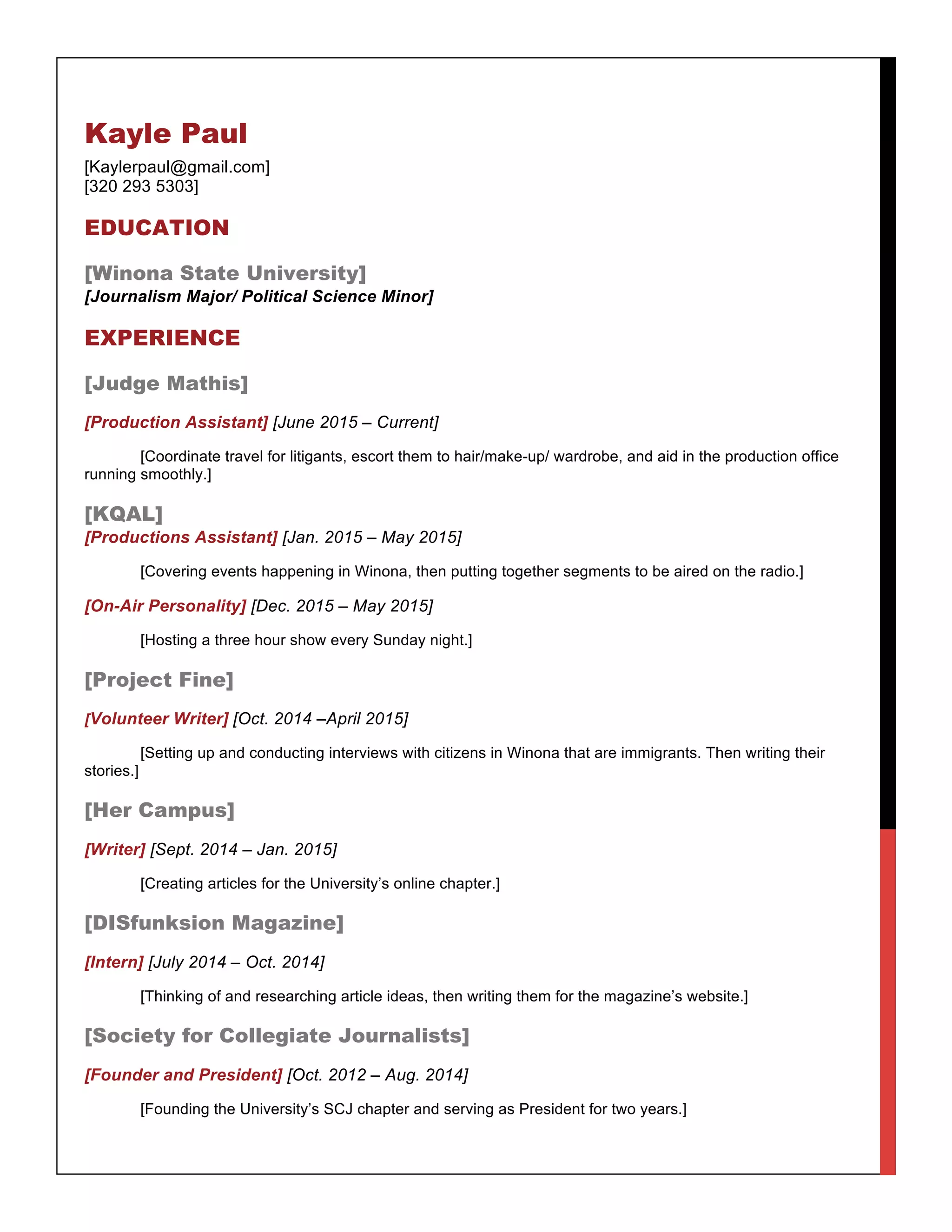 Kayle R Paul Resume Oct. 19 | PDF