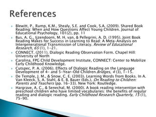 Dialogic book reading practices as potential learning contexts in EYL classes | PPT