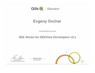 Qlik Sense for QlikView Developers v2.x | PDF | Business | Business and Finance