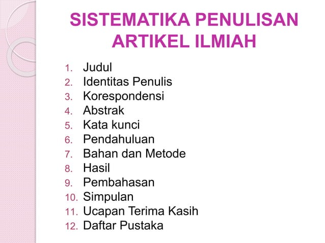 penulisan laporan sistematika kti | PPT