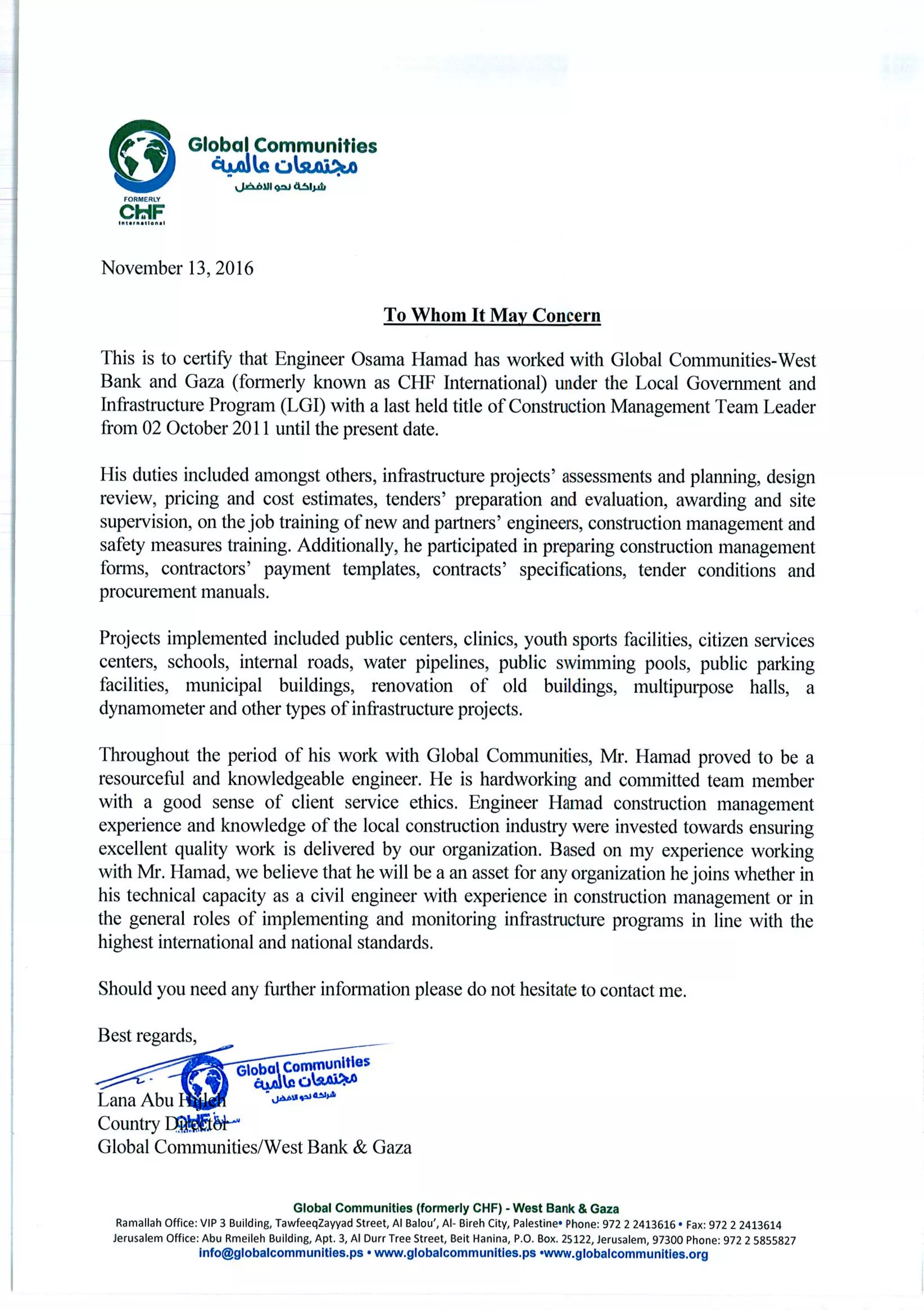 Osama Hamad Recommendation | PDF