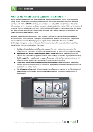 Bacsoft IoT Platform Whitepaper | PDF