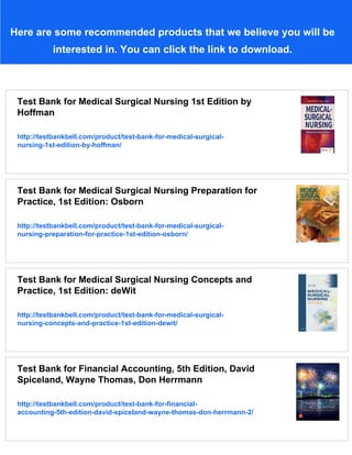 Test Bank for Alexanders Surgical Procedures, 1st Edition: Rothrock | PDF