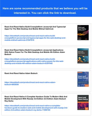 React And React Native Third Edition A Complete Handson Guide To Modern ...
