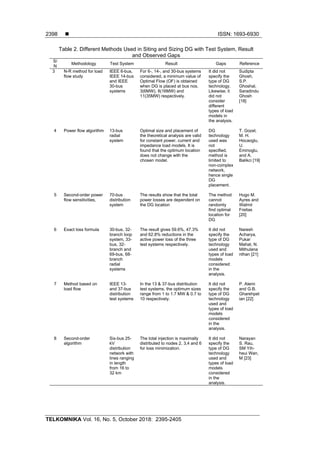 Critical Review of Different Methods for Siting and Sizing Distributed-generators | PDF