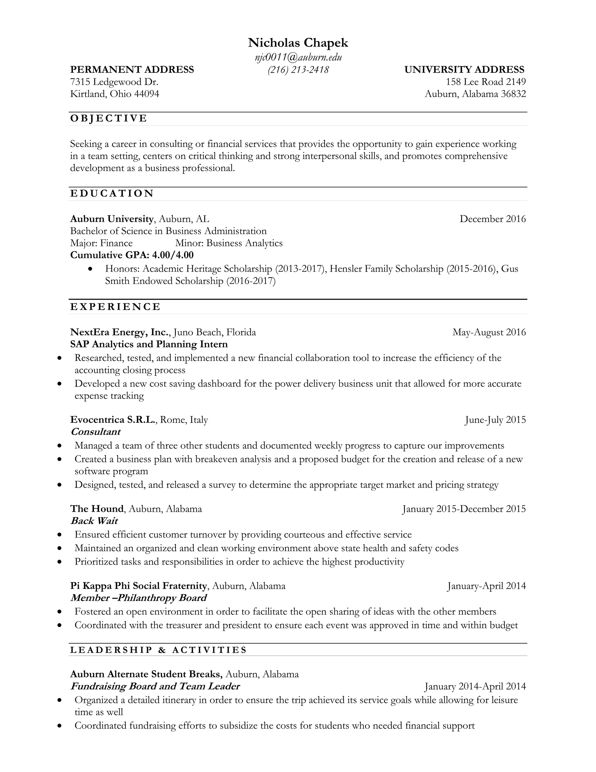 Nicholas_Chapek_Resume16 | PDF