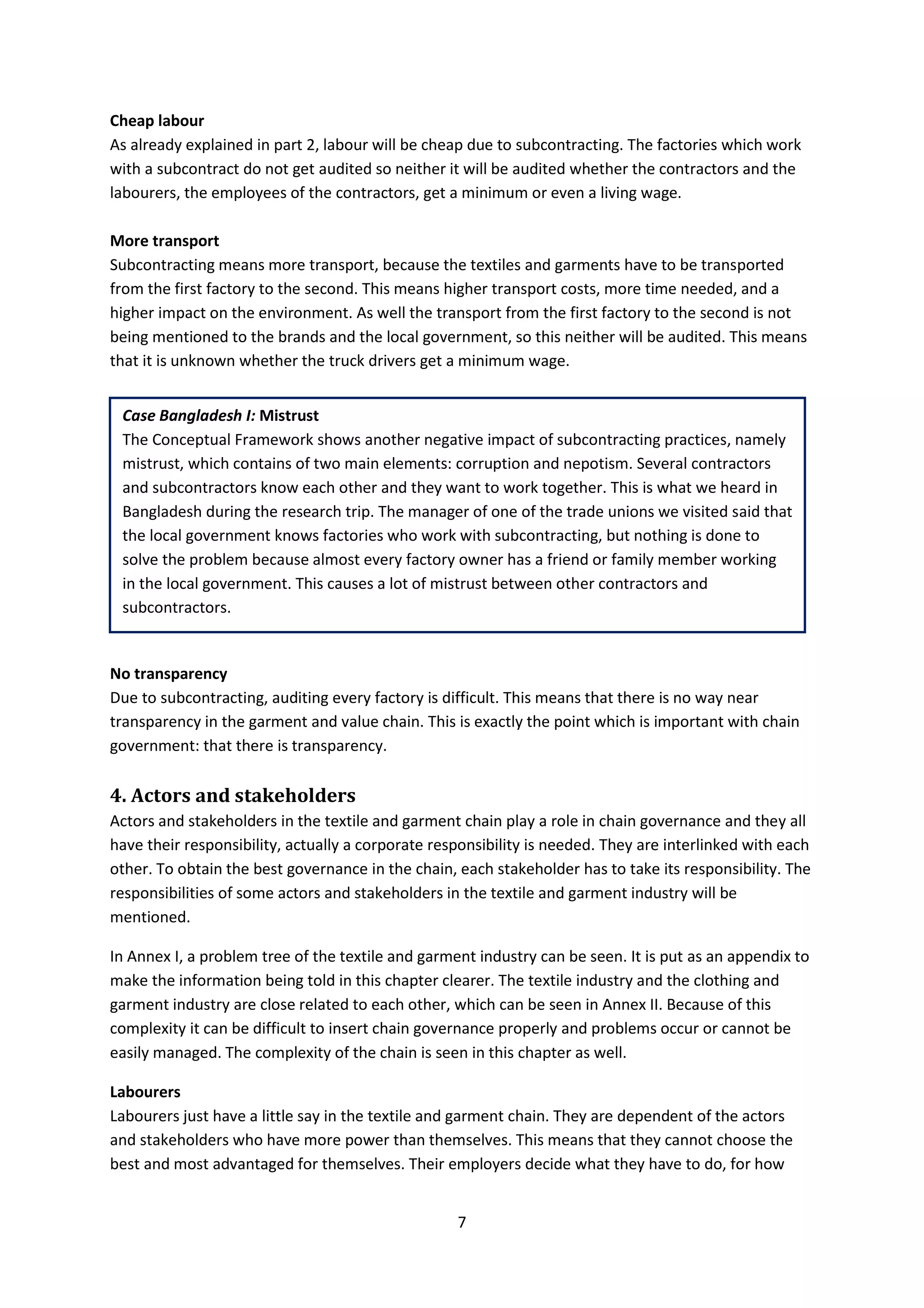 Chain governance and subcontracting in textile and garment industry | PDF