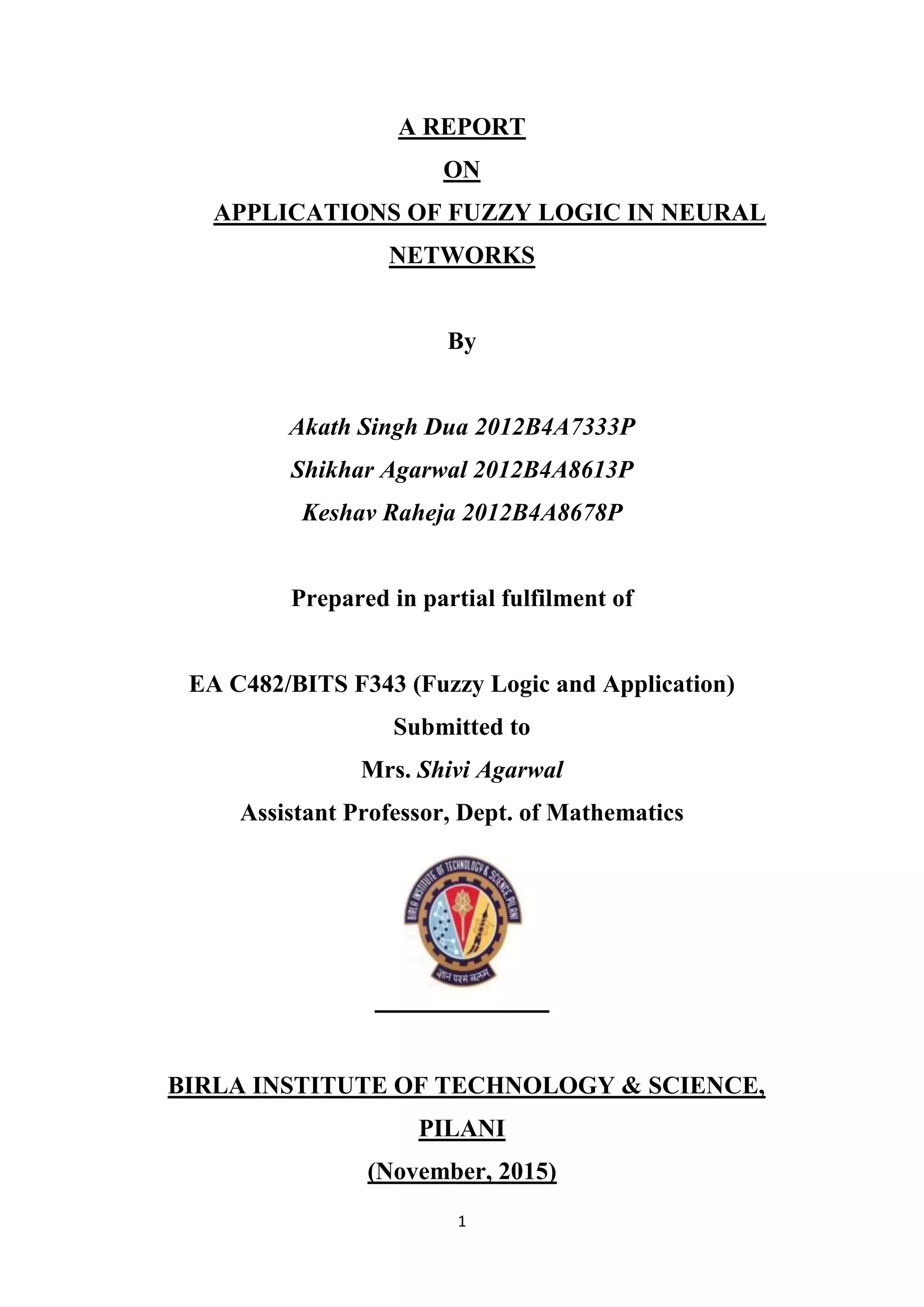 Fuzzy Logic Final Report | PDF