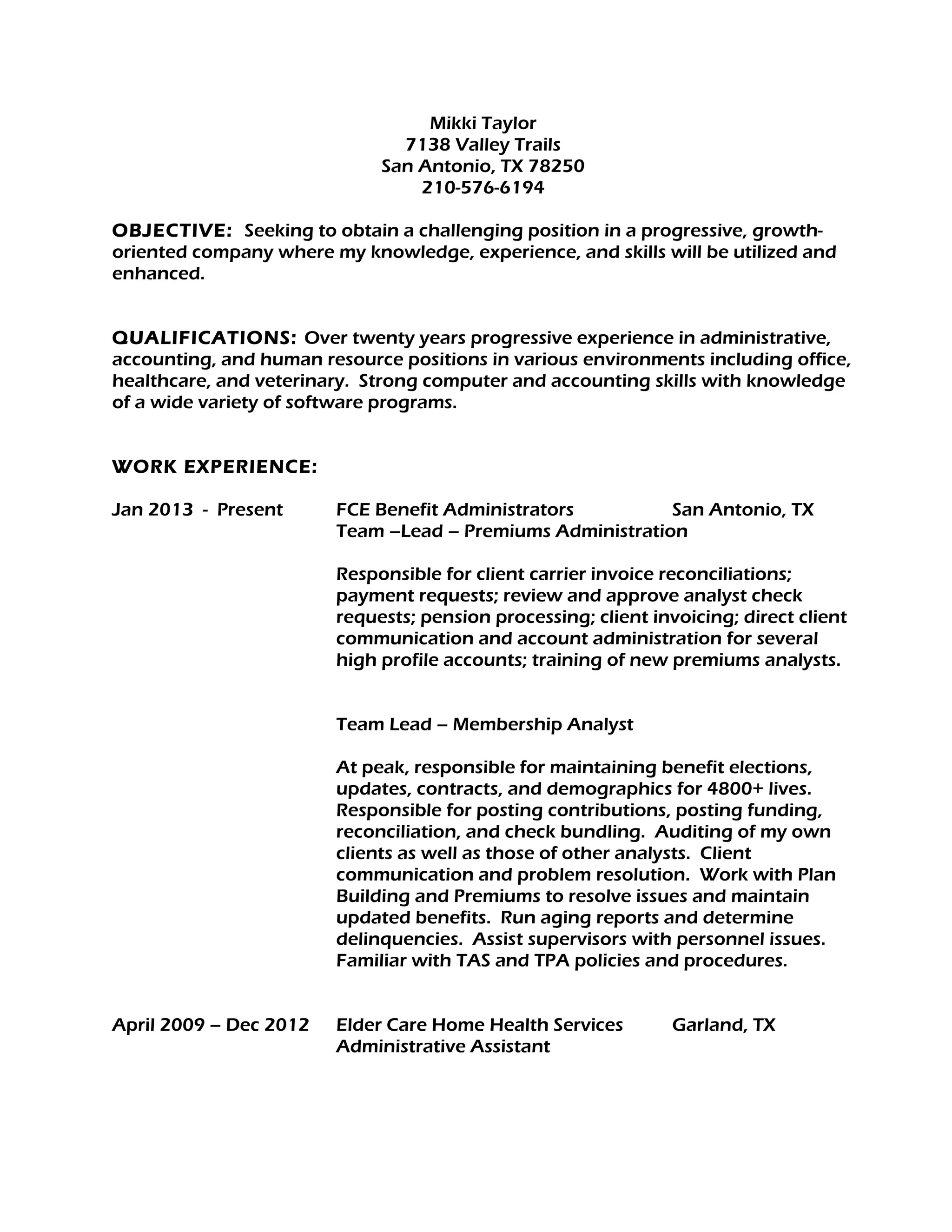 mikki resume | DOC
