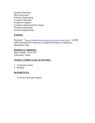 Bharath Detailed Resume | DOC