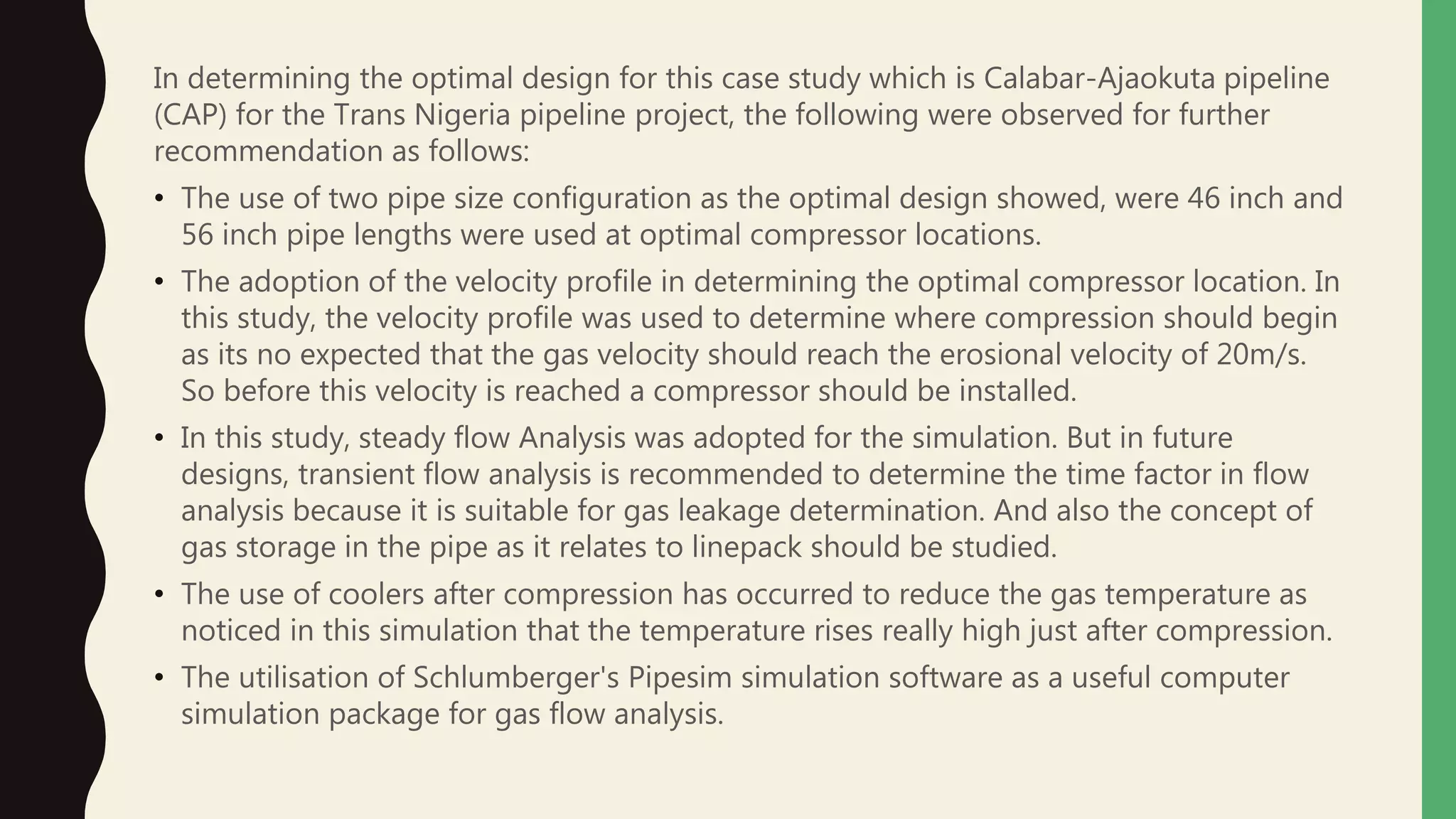 Optimal Design of a natural gas transmission system | PPTX