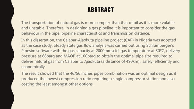 Optimal Design of a natural gas transmission system | PPTX | Physics ...