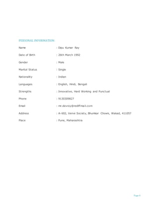 Dipu_Kumar_Ray-CV | PDF