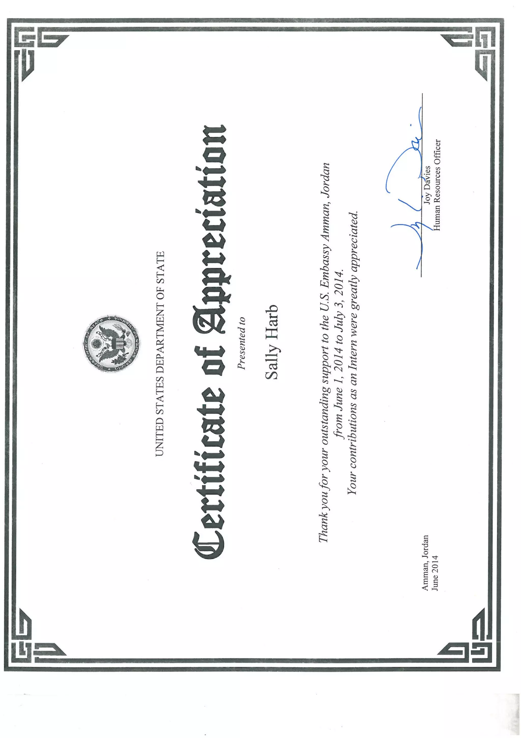 Certificate of Appreciation | PDF