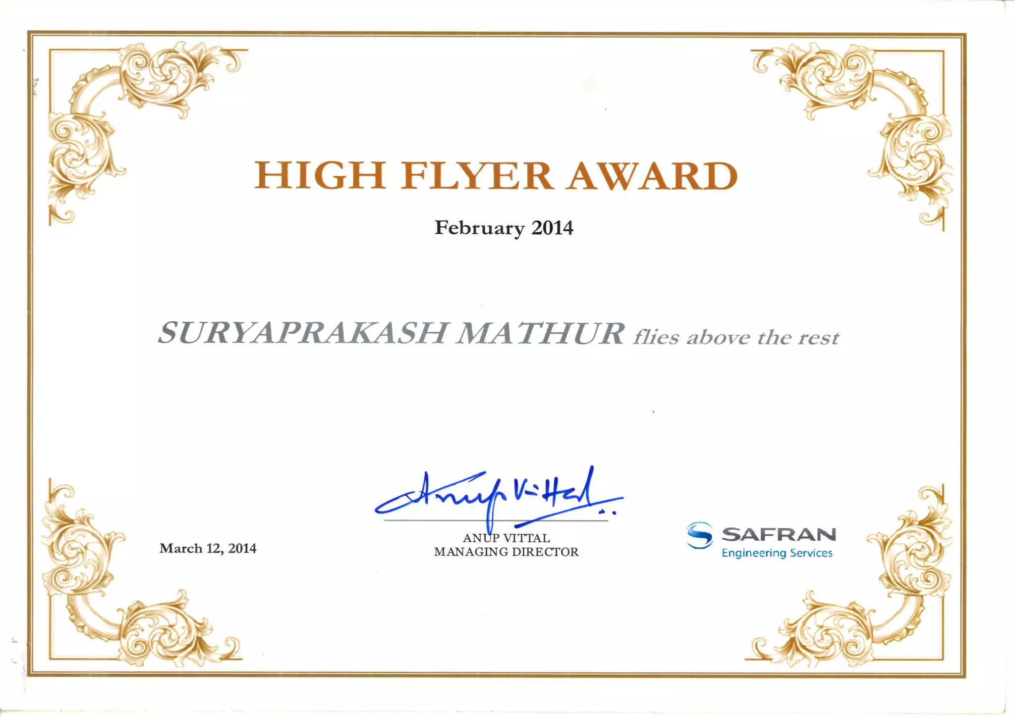 SAFRAN ENGINEERING SERVICES Performance Award_HIGH FLYER | PDF